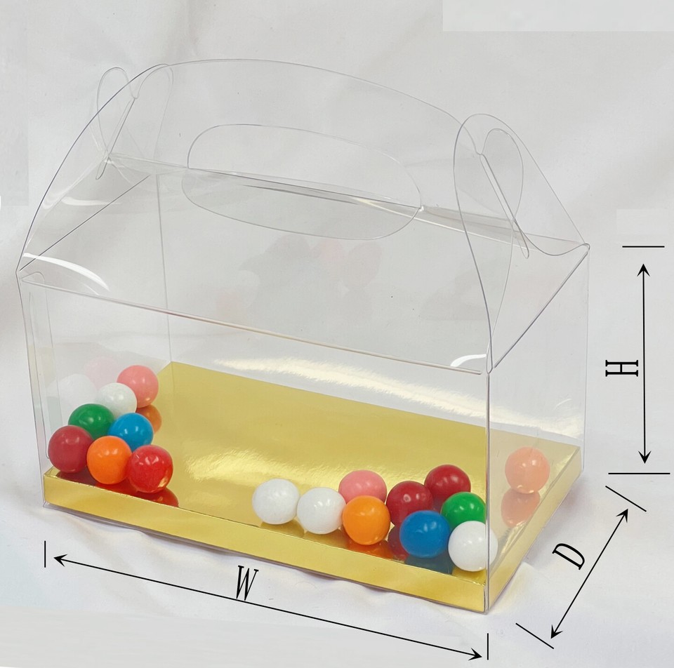 24-144~Clear Plastic APET Handle Top Automatic Bottom Boxes with Color ...