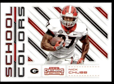 2018 Panini Contenders Draft Picks School Colors Nick Chubb Rookie ...