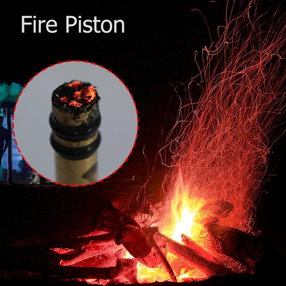Piston Fire Starter Tube Flame Maker Air Compression Torch Camping ...