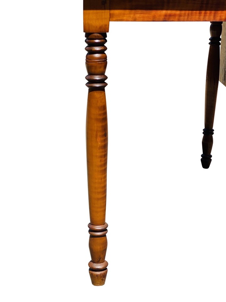 ANTIQUE COUNTRY PRIMITIVE TIGER MAPLE SHERATON DROP LEAF BAKERS TABLE ...