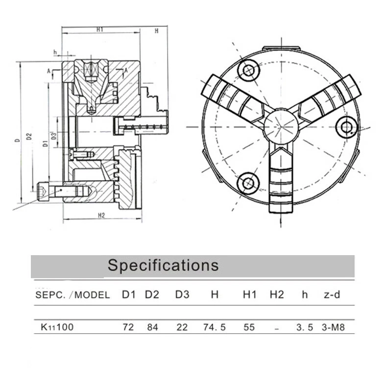 Lathe Chuck Drawing
