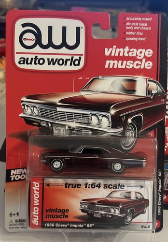 AW AUTO WORLD VINTAGE MUSCLE 1966 CHEVY IMPALA SS 1:64 SCALE DIECAST #4 ...