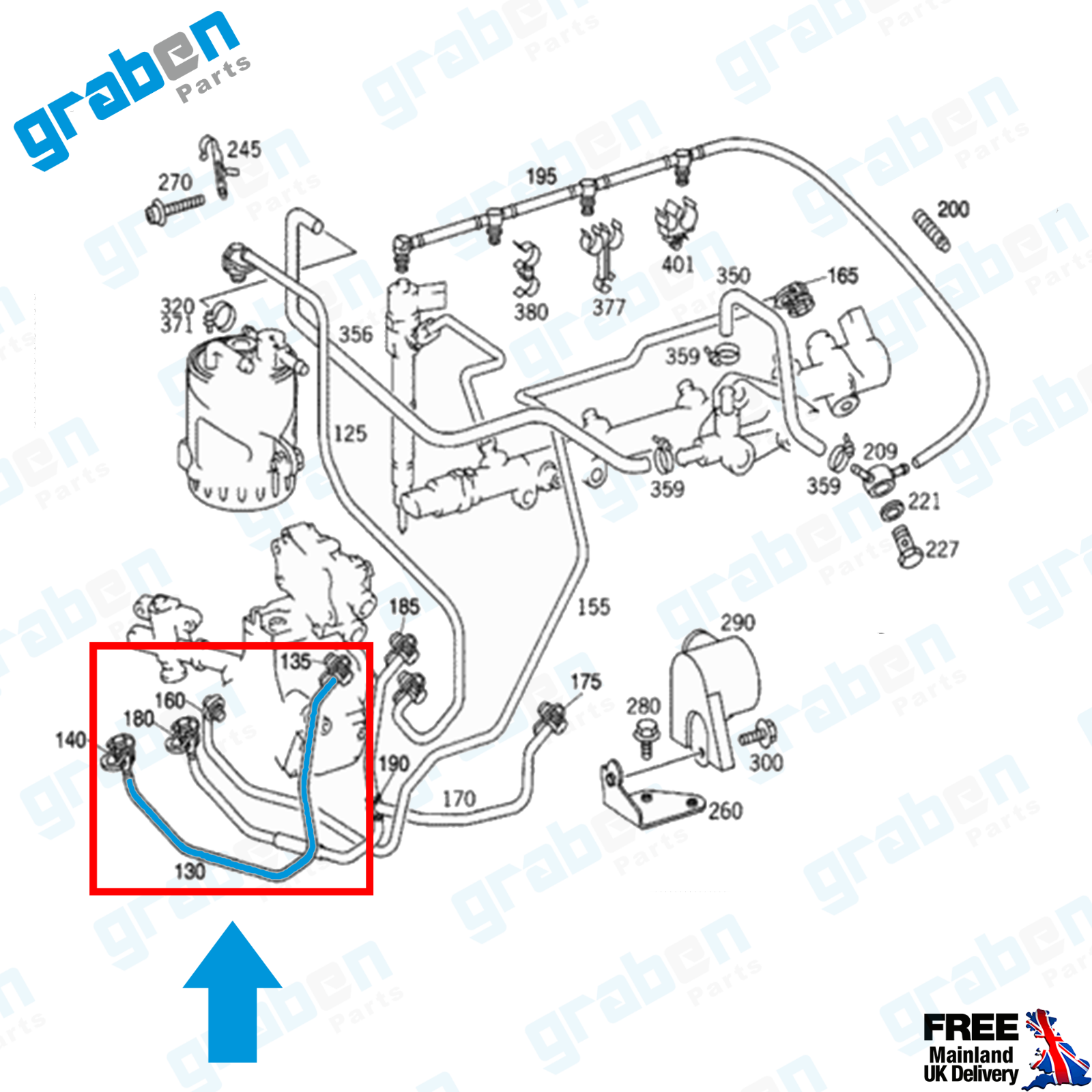 Fuel Hose Pipe For Mercedes-Benz Vito / Sprinter 2.1 / 2.7 Diesel A ...