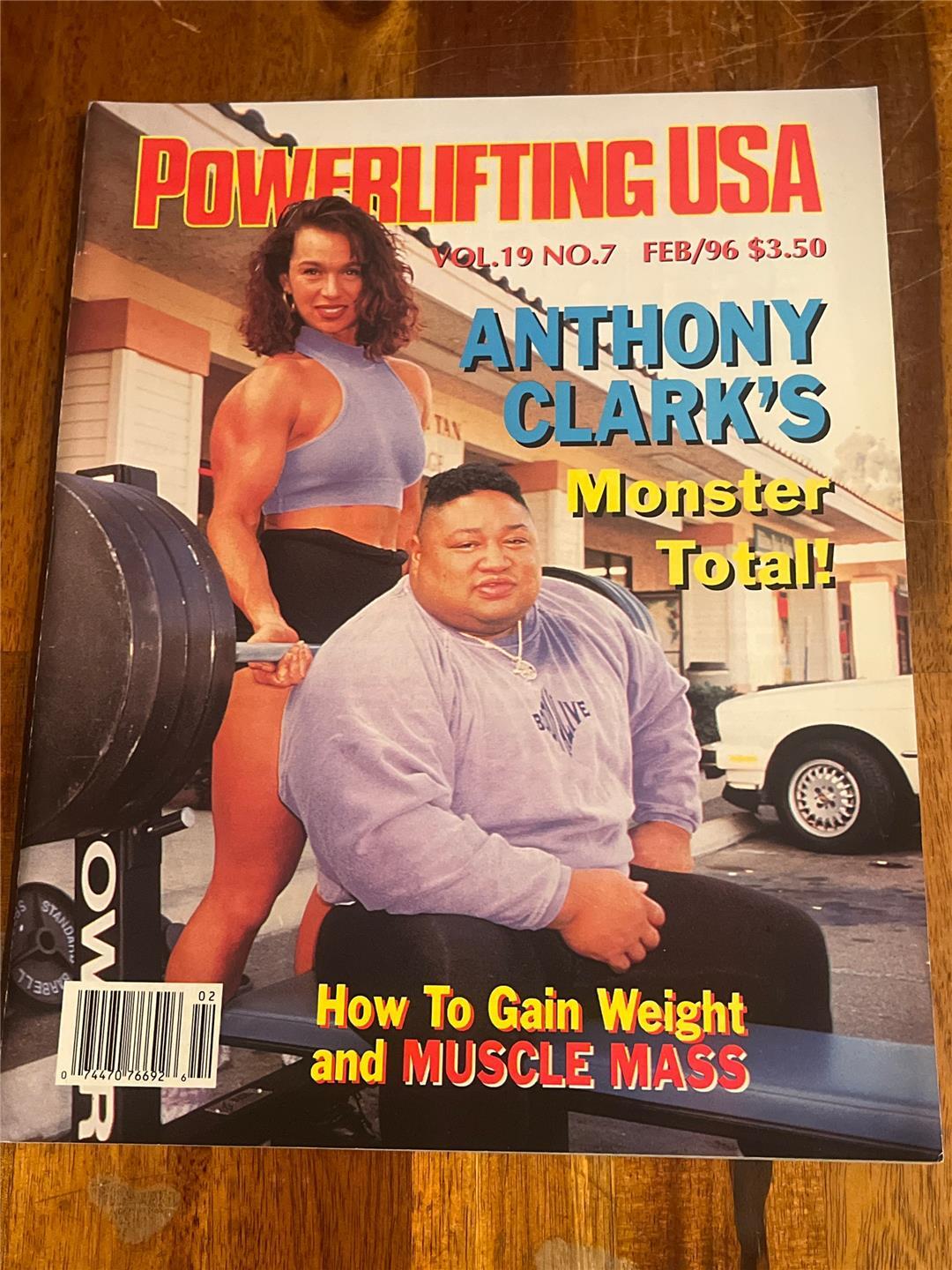 POWERLIFTING USA bodybuilding weightlifting magazine ANTHONY CLARK 2-96 | eBay