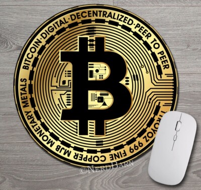 Bitcoin Crypto Currency ~ Round Mousepad / Mouse Pad ~ Blockchain ...