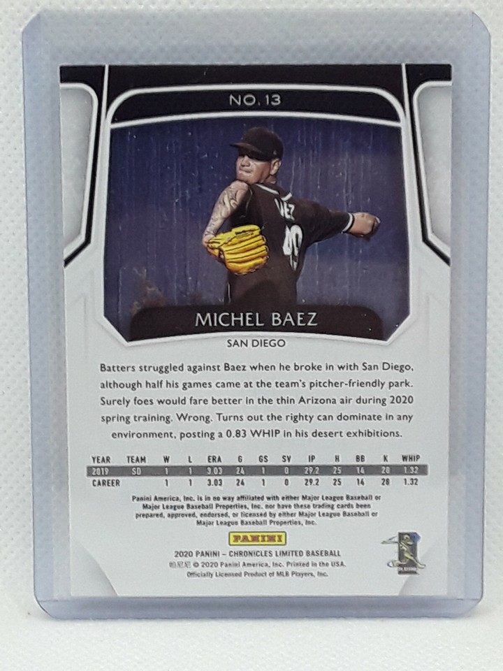Michael Baez 2020 Chronicles Limited Baseball - RED (75/99) - San Diego ...