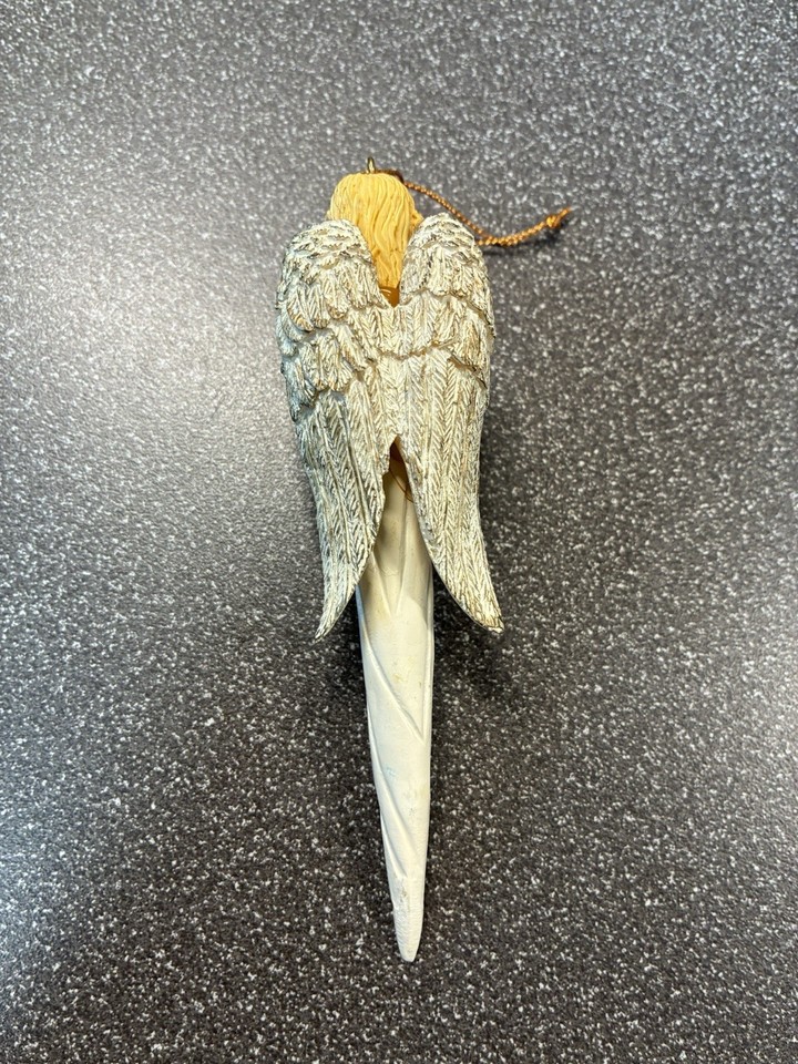 Resin 5" Icicle Angel Playing Trumpet Vintage Christmas Ornament | eBay UK