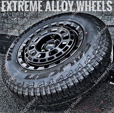16" Black TG9 Alloy Wheels Volkswagen LT28 LT35 5x130 + Falken AT3 ...