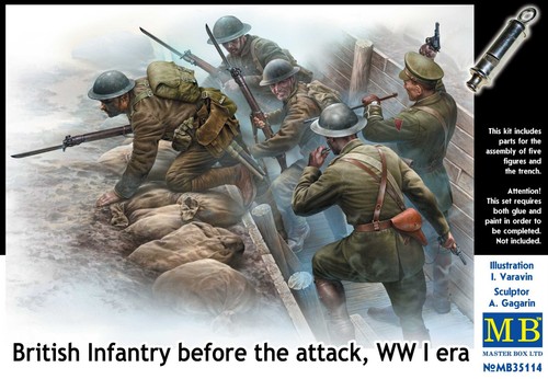 Master Box MB 1/35 35114 WWI British Infantry Before the Attack (5 Fig ...