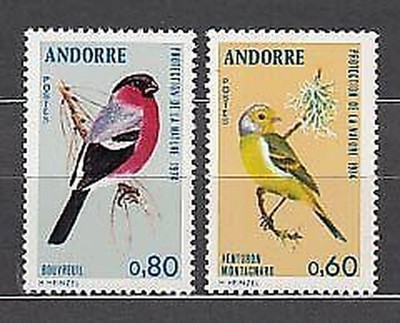 Andorra Francese Posta 1974 Yvert 240/1 ** Mnh Uccelli | eBay