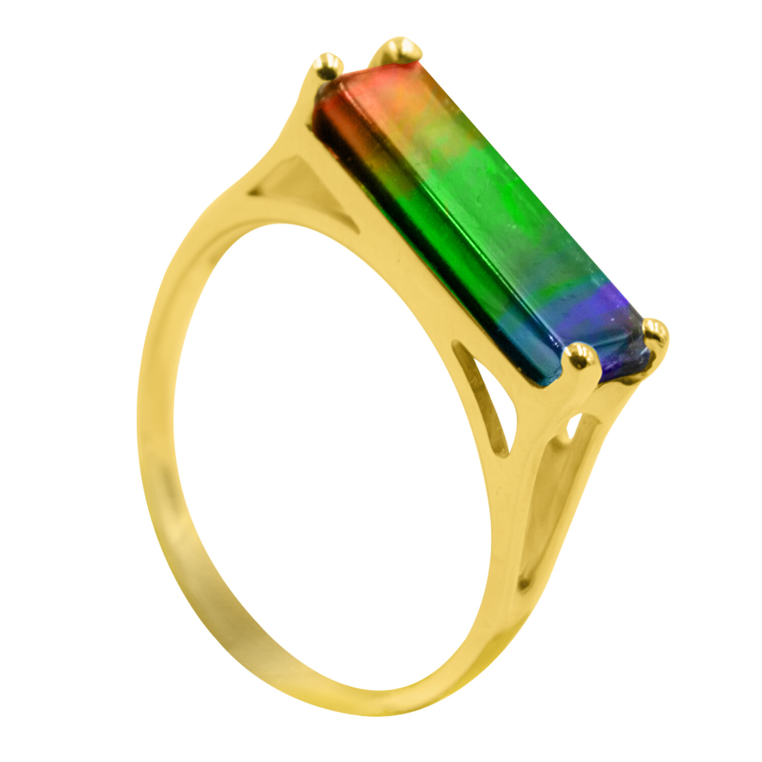 Ammolite AAA Ring in 14K Gold with Certificate Natural Ammolite | eBay