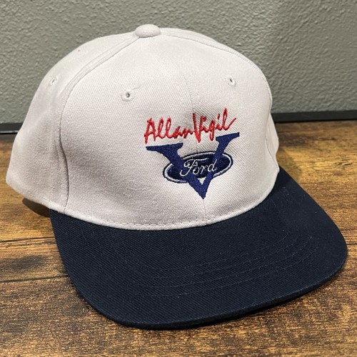 Allan Vigil Ford Dealership Hat V8 Logo Dad Strapback White Cap | eBay