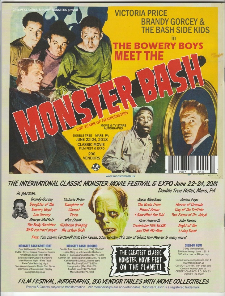 MONSTER BASH MAGAZINE #33 2018 NM 9.4 UNREAD CREEPY CLASSICS DR JEKYLL ...