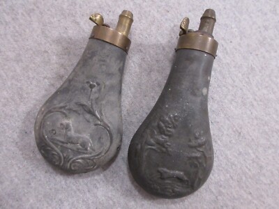 vintage pewter with brass spout powder flasks Riling #1002 page 384 | eBay