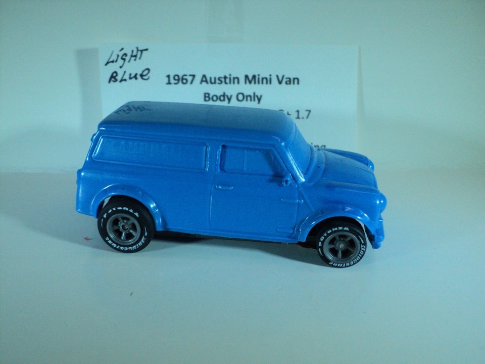HO scale Slot Car Custom Resin body 1967 Light Blue Austin Mini Van ...