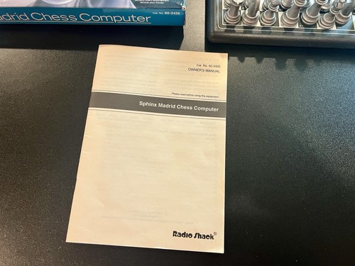 Radio Shack Electronic Sphinx Madrid Chess Computer 1993 Model 60-2426 ...