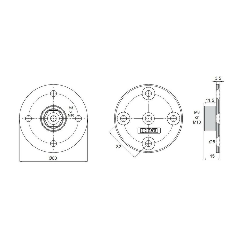 M8 Round Strong Table Leg Feet Foot Mounting Fixing Furniture Brackets ...