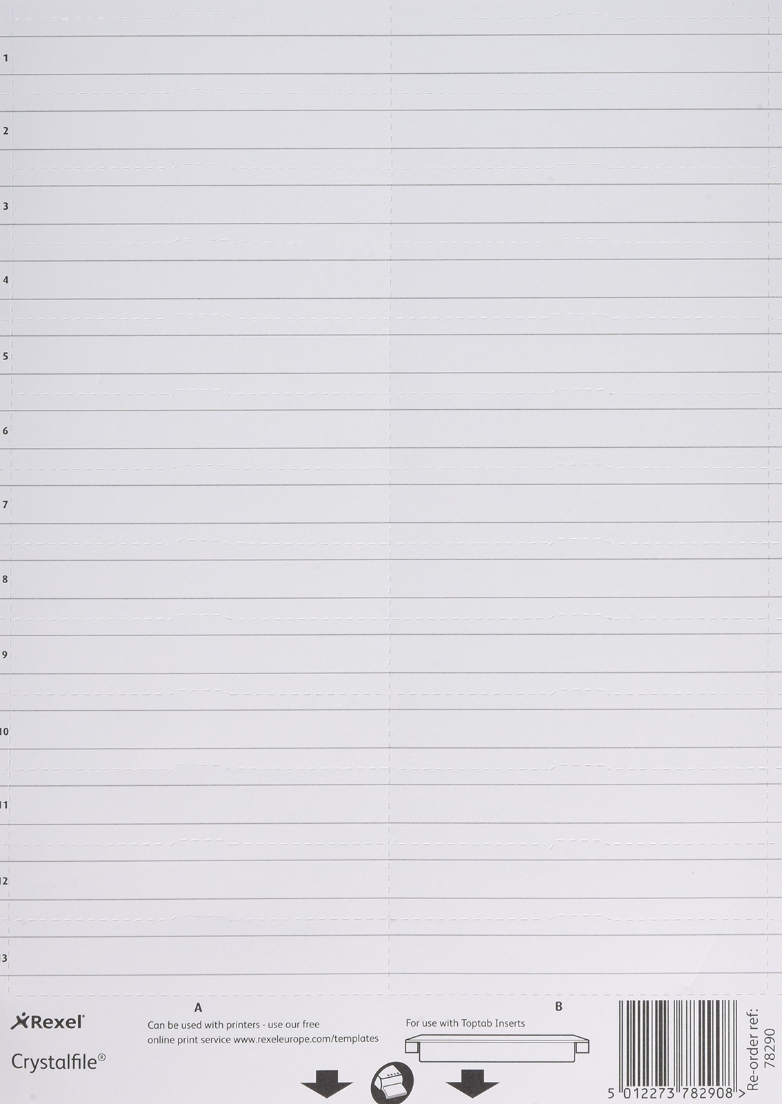 Twinlock Crystalfile 78290 Linked Suspension File White Card Inserts ...