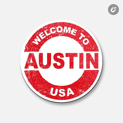 Austin USA Grunge | 4'' X 4'' Round Decorative Magnet | eBay
