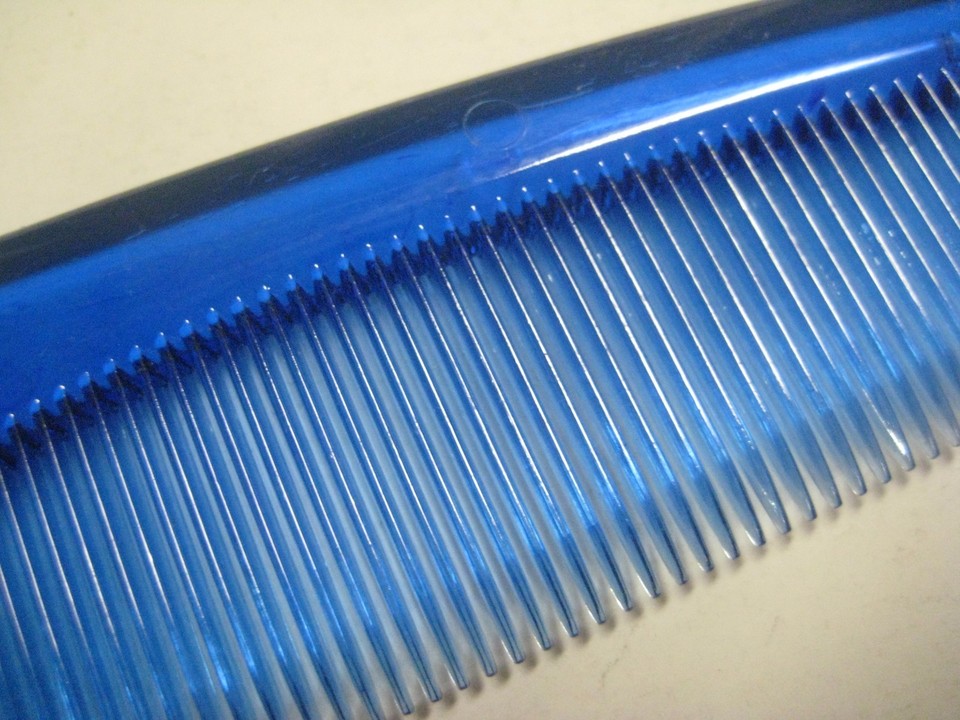 Vintage Placo Mademoiselle Translucent Clear BLUE Hair Comb 8" Hard ...
