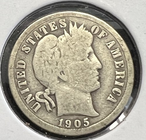 1905 BARBER SILVER DIME GRADES GOOD ACTUAL COIN #3185 | eBay