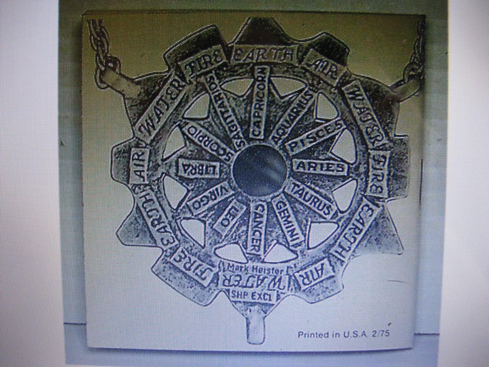 RARE Vintage MARK HEISTER Zodiac Calendar Pewter Pend… - Gem