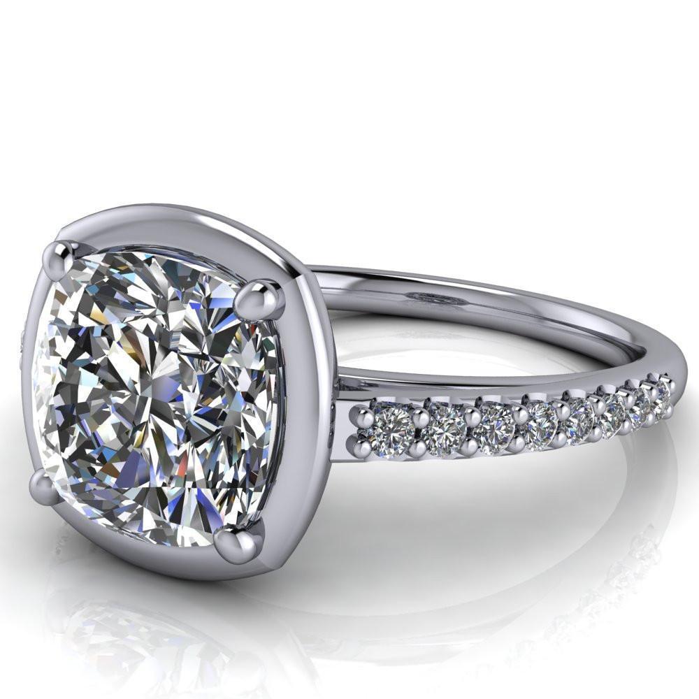 3.60Ct White Cushion Stone Bridal Set Wedding Engagement Ring In 935 ...