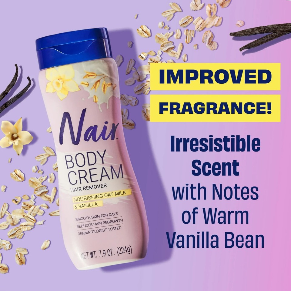 Nair Body Cream Hair Remover, Oat Milk & Vanilla, Body Women, 7.9 oz | eBay