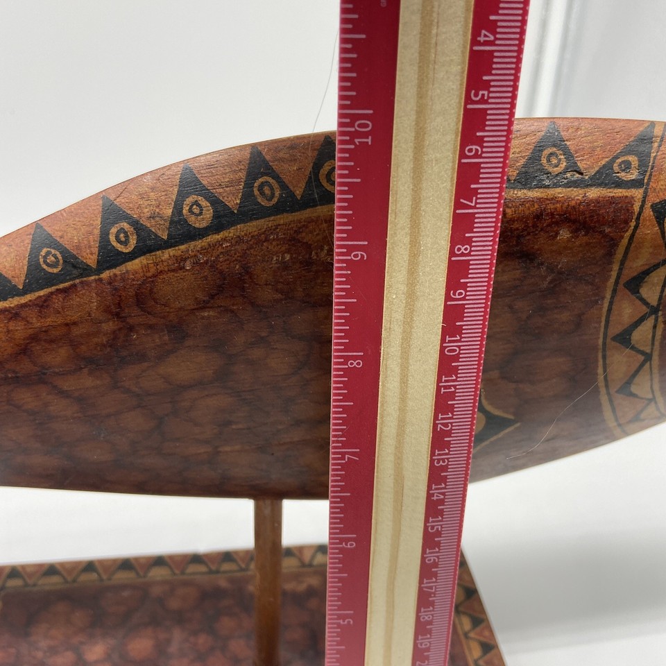 Folk Art Carved and Painted Whimsical Wooden Fish On Display Stand ...