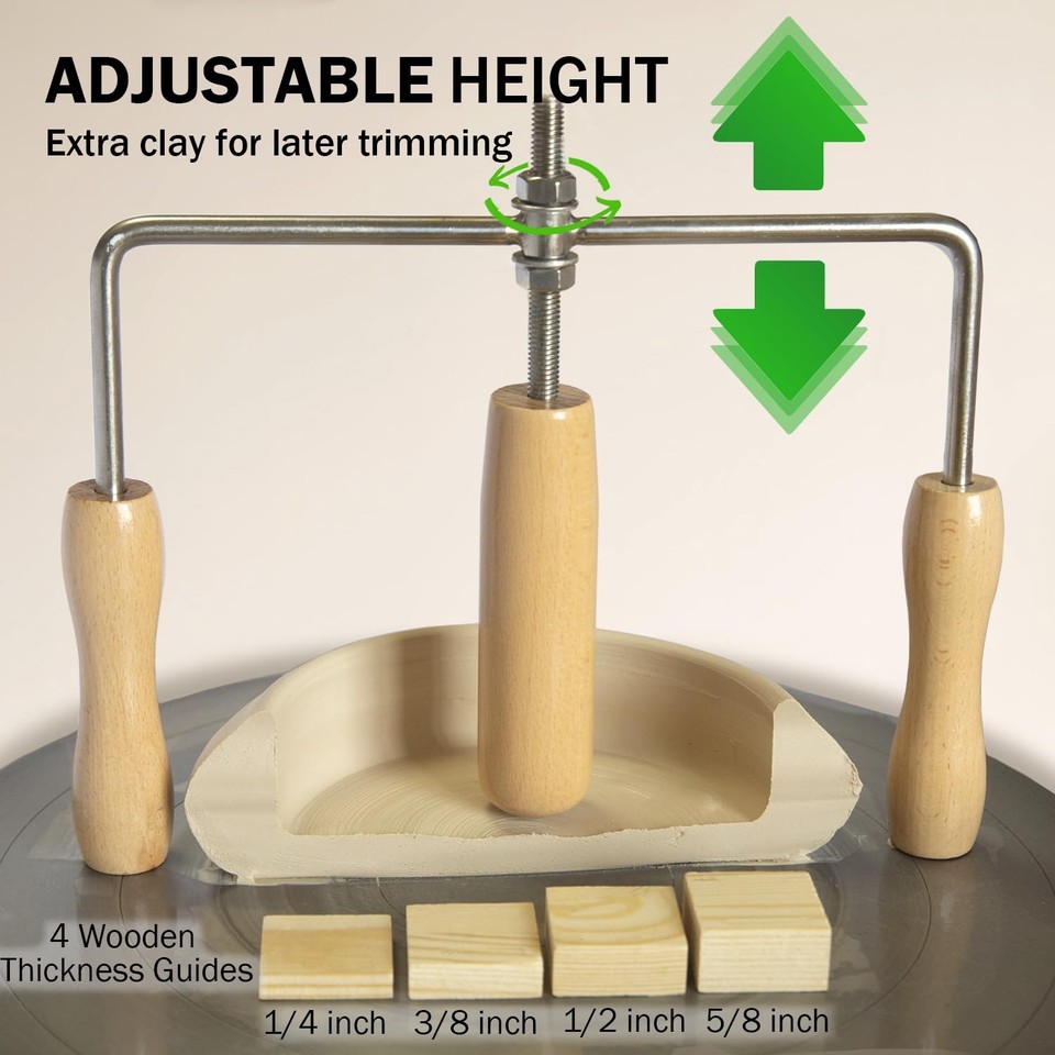 Adjustable Depth Ceramic Pot Cup Opener Wood Flat Bottom Tool 1 PCS | eBay