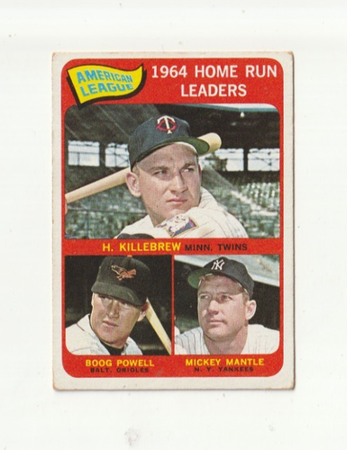 1965 Topps Baseball 1964 AL HR Leaders #3 Mantle,Killebrew,Powell Ex | eBay