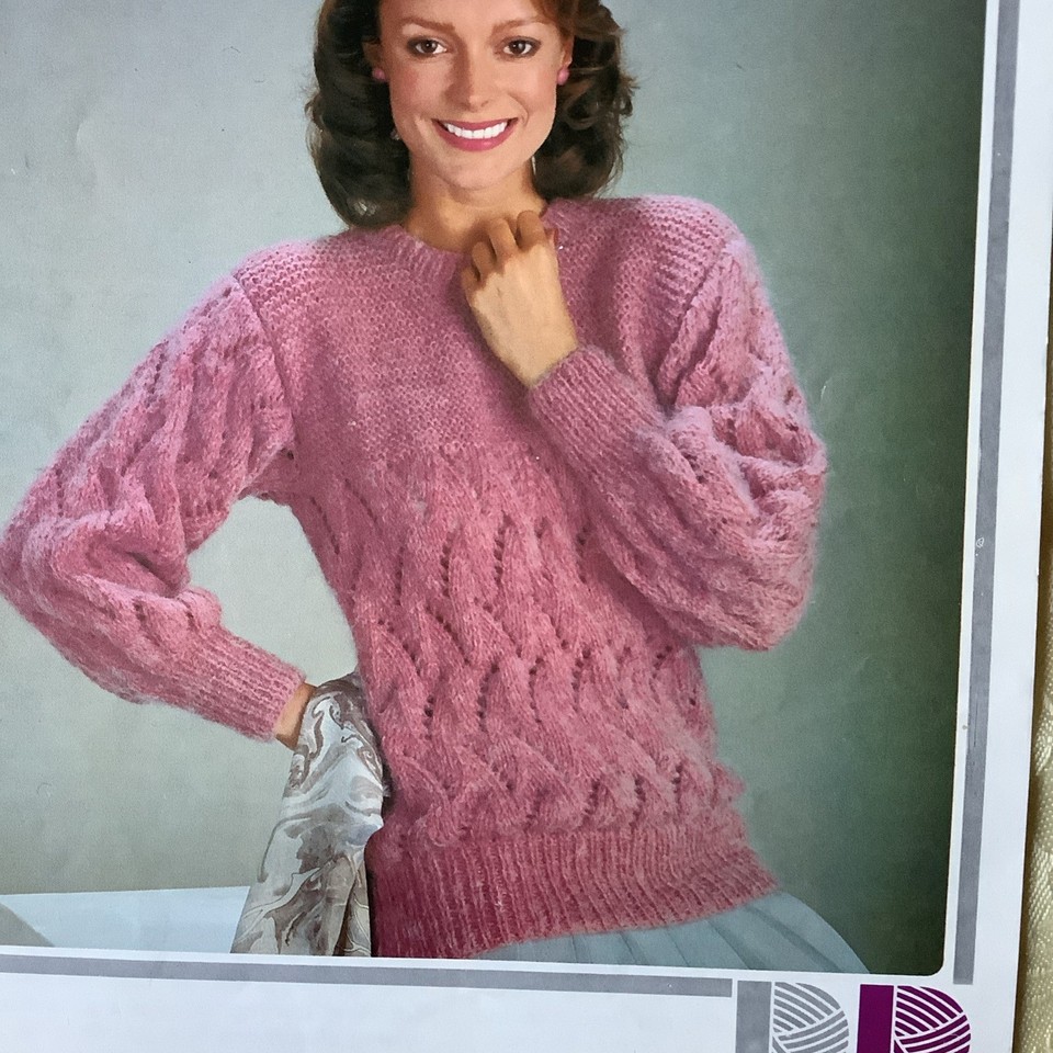 Richard Poppleton knitting pattern 1642. Lacy sweater, Chunky 34-38 ...