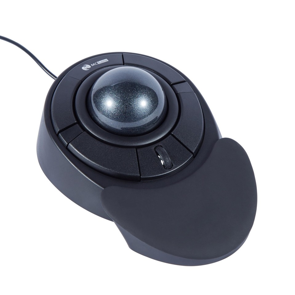 MCSaite Wired Gray Trackball Mouse with Scroll Wheel - 55mm Ball, 4 ...