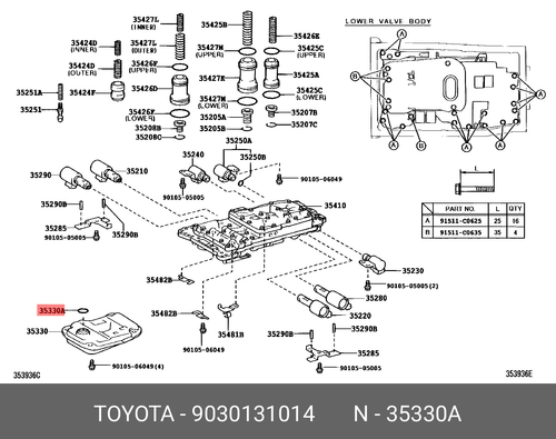 Genuine OE automatic gearbox filter gasket, 9030131014 for TOYOTA 90301 ...