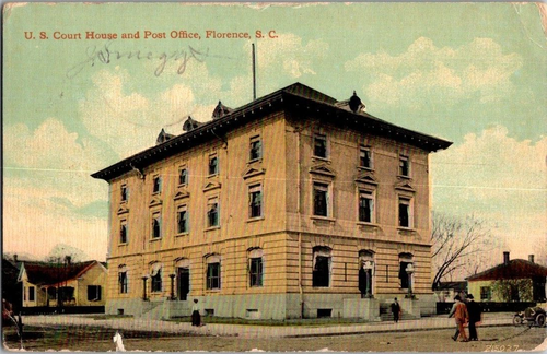 1912. FLORENCE, SC. COURT HOUSE, POST OFFICE. POSTCARD PL21 | eBay