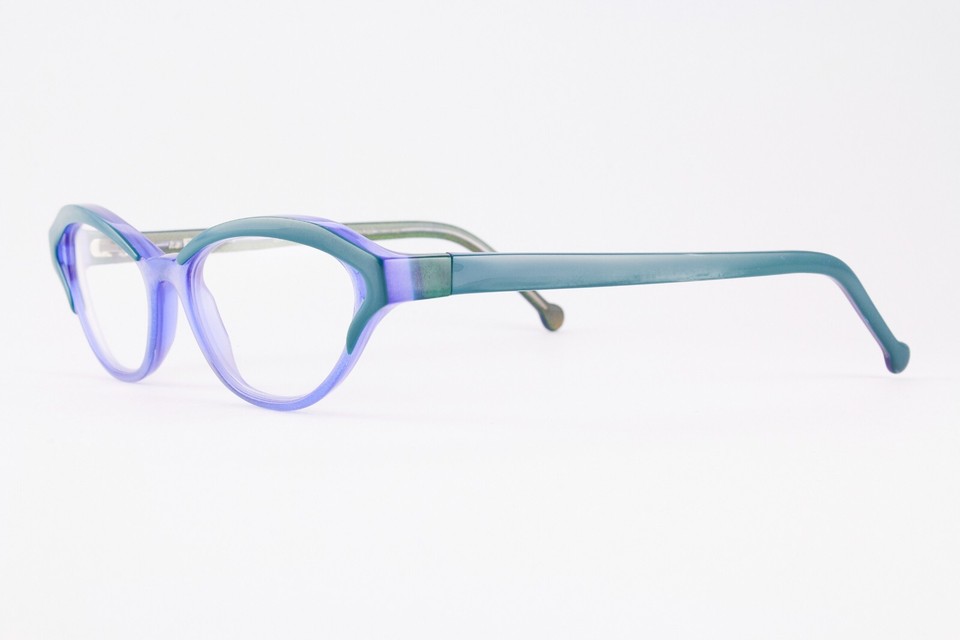 Rare Authentic LA Eyeworks FLOOR SHOW 620 Purple Teal Sparkle Cat Eye ...