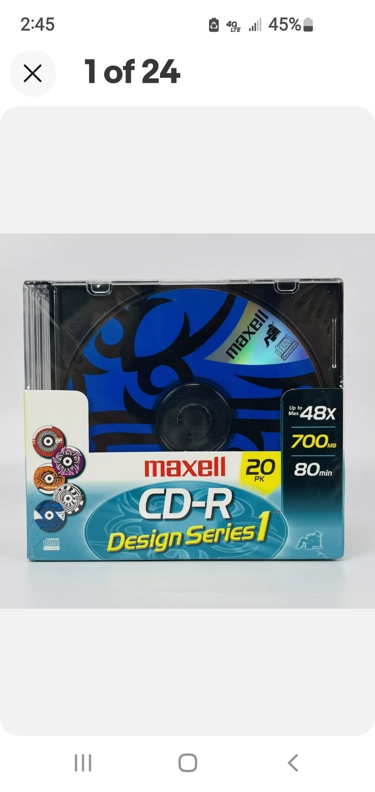 Maxell 20Pk Blank CD-R Series 1 Design Pack Slim Jewel Cases 80 Min 700mb 48x | eBay