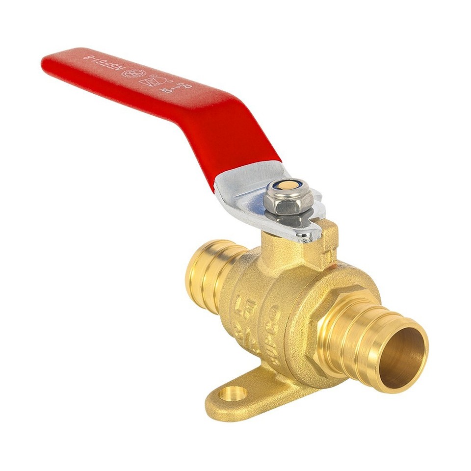 EFIELD 2 PCS 3/4"Pex Crimp Shut Off Brass Ball Valves/Drop Ear, Red ...