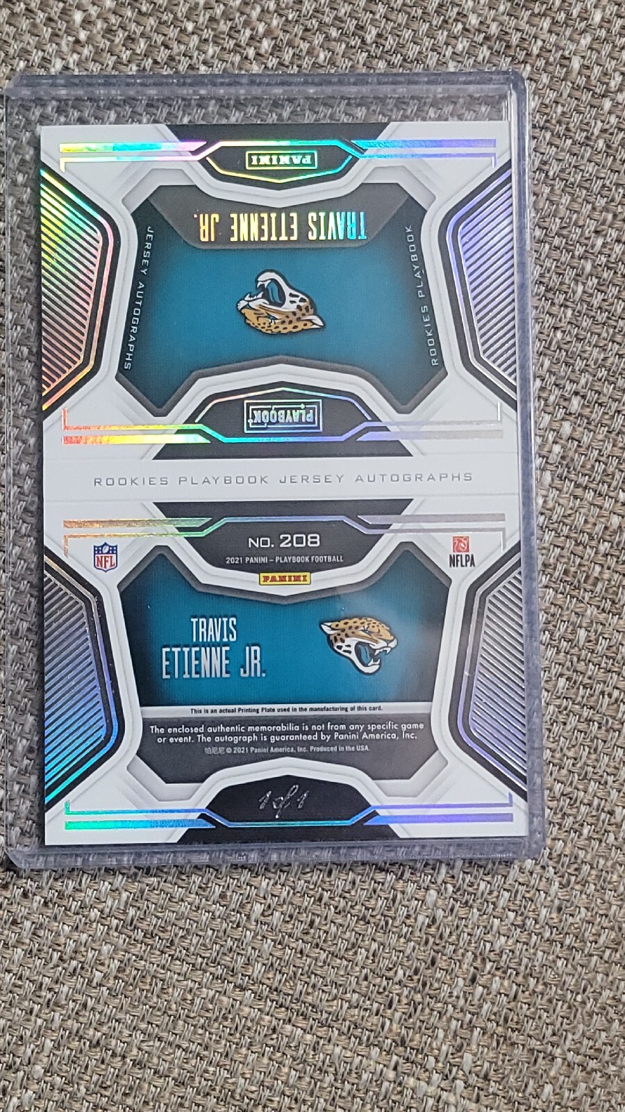 Travis Etienne Jr Panini Playbook Booklet 1/1 Rookie on card auto | eBay