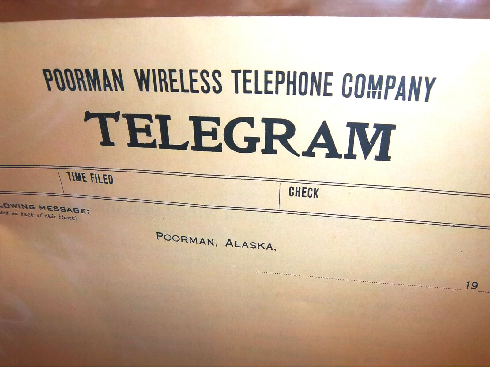 vintage 1920s 1930s Poorman Alaska Wireless Telephone company Telegram ...