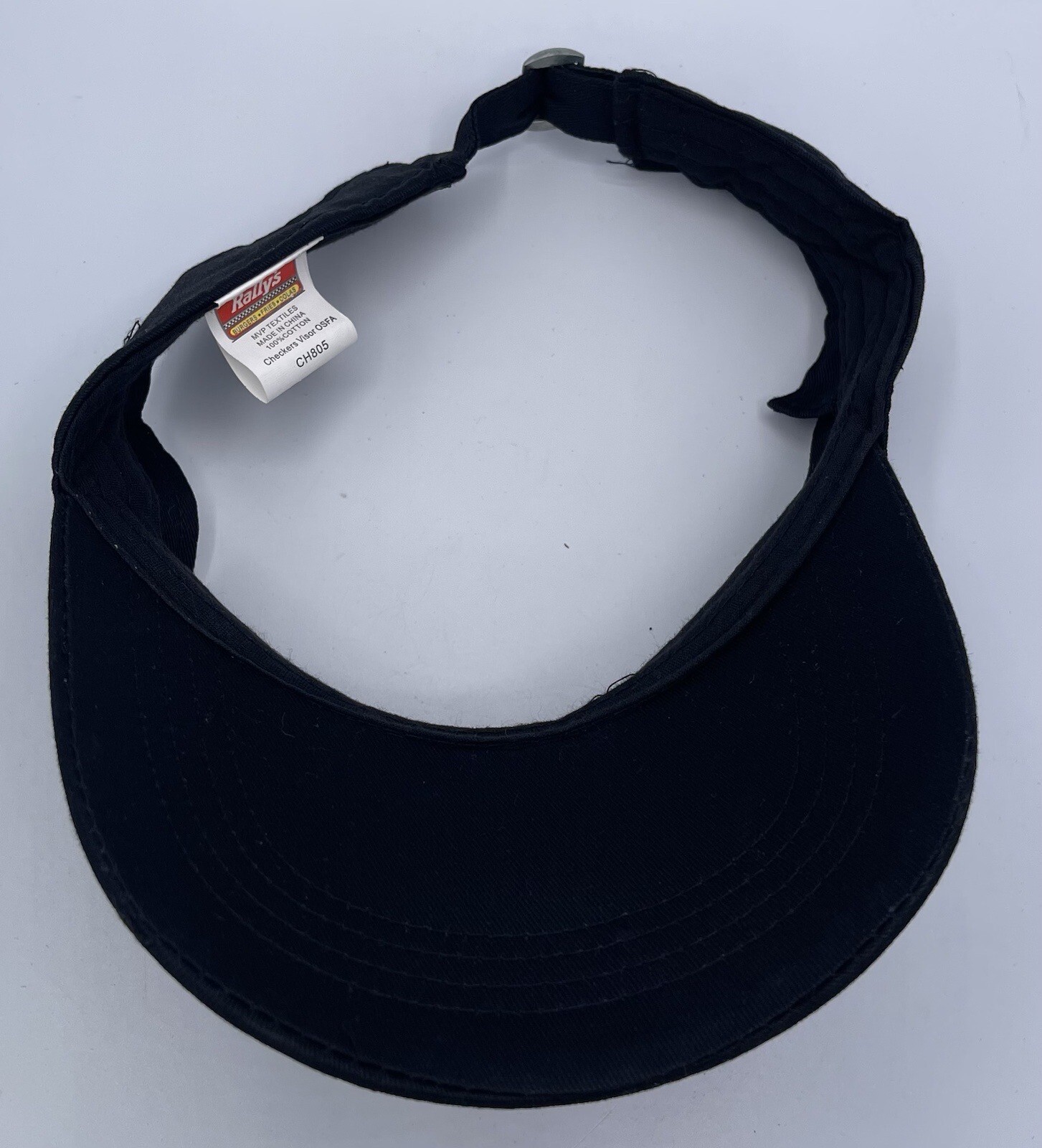 Checkers Burgers Restaurant Black Red Adjustable Visor Hat Employee ...