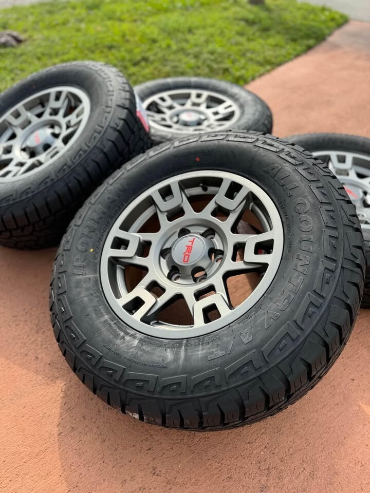 17x8 GUNMETAL TRD WHEELS RIMS AT2 TIRES TOYOTA 4RUNNER TACOMA FJ ...