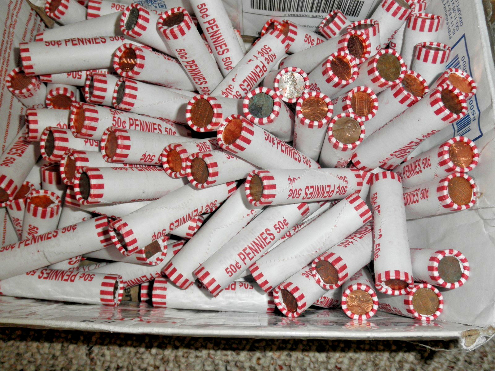 4 Fed Sealed Lincoln Cent Rolls from Bank Boxes Unsearched | eBay