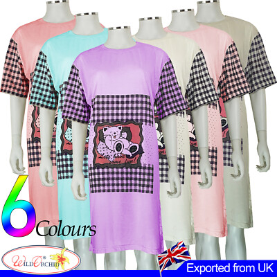 Ladies Nightdress Fun Nightie Pillow Talk Cat Night Shirt 100% Cotton ...