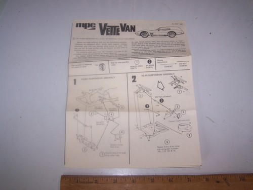 1977 MPC VETTE VAN Model Car Kit INSTRUCTIONS ONLY | eBay