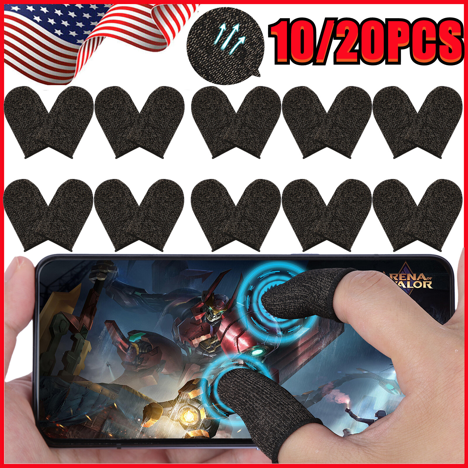 10/20x Gaming Finger Sleeve TouchScreen Mobile Game Controller ...