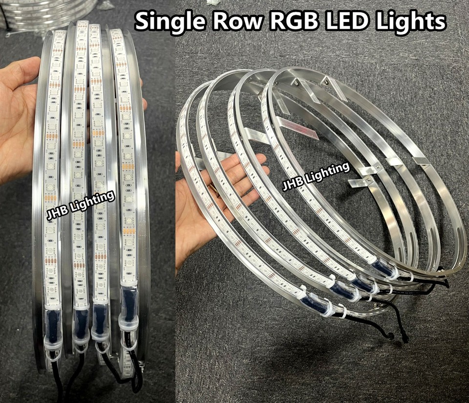 15.5" IP68 Remote Bluetooth APP RGB Color Changing LED Wheel Lights for ...