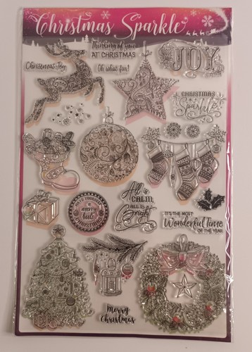 Ultimate Crafts Stamp Set 'Christmas Sparkle' 22pc Craft Card Making ...