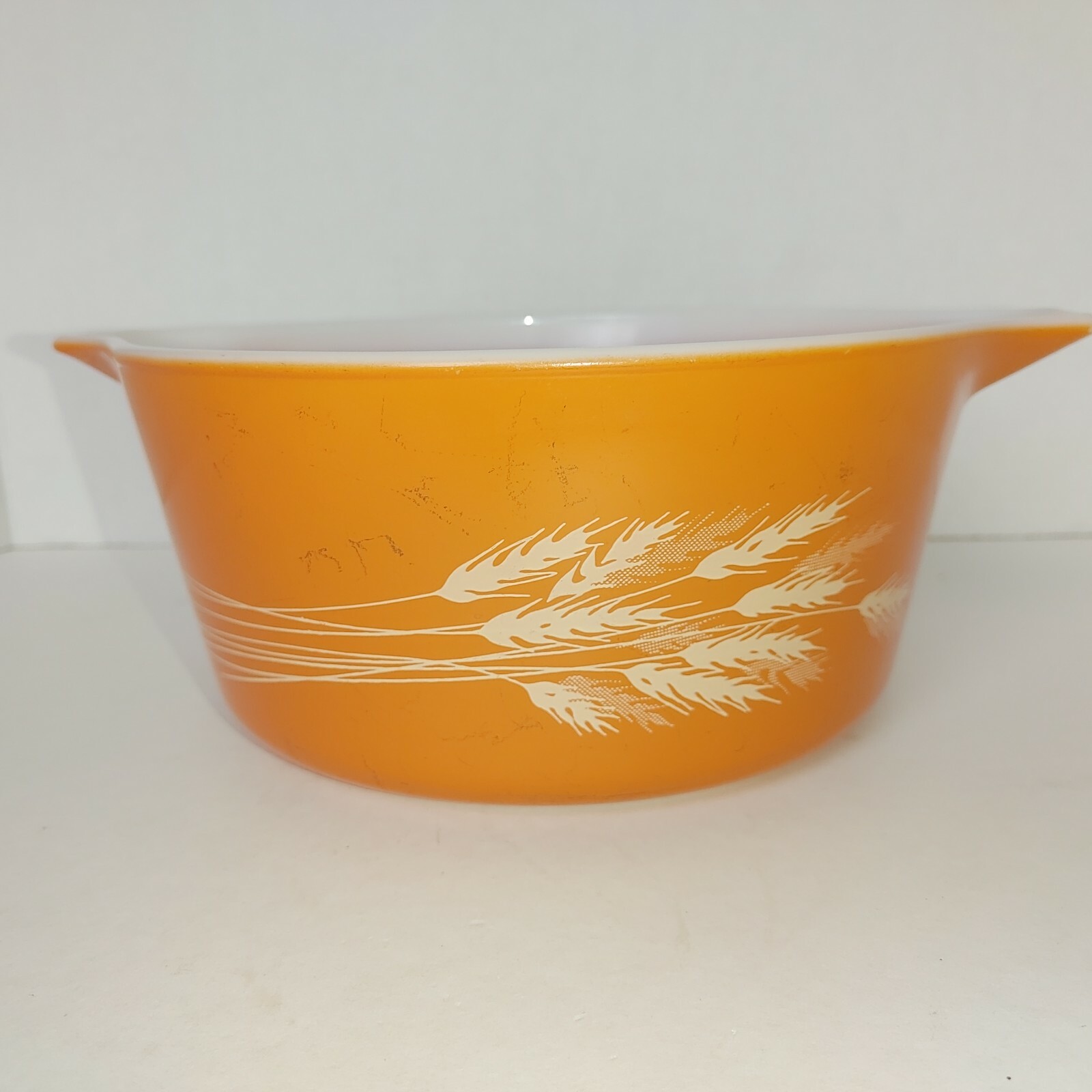 Vintage Pyrex Autumn Harvest Wheat Orange 474-B Casserole Cinderella ...