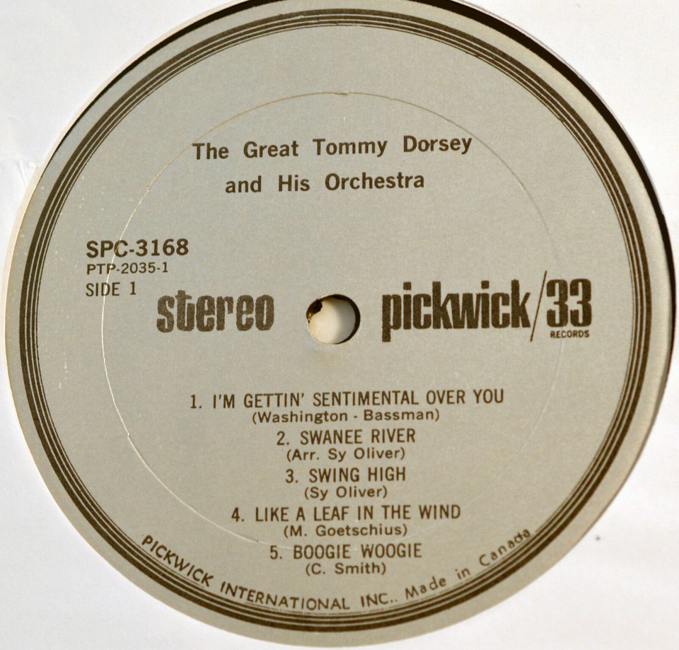 Album Vinyl The Great Tommy Dorsey and His Orchestra I'm Getting ...